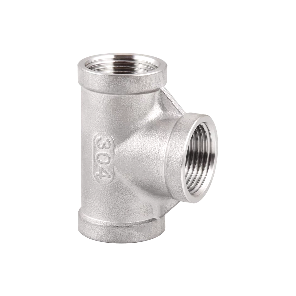 1/2" NPT Tee Female Thread Class 150 Stainless Steel 304 T Shaped Pipe ...