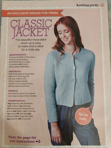 Jacket / Cardigan Knitting Pattern from Prima Magazinee | eBay UK