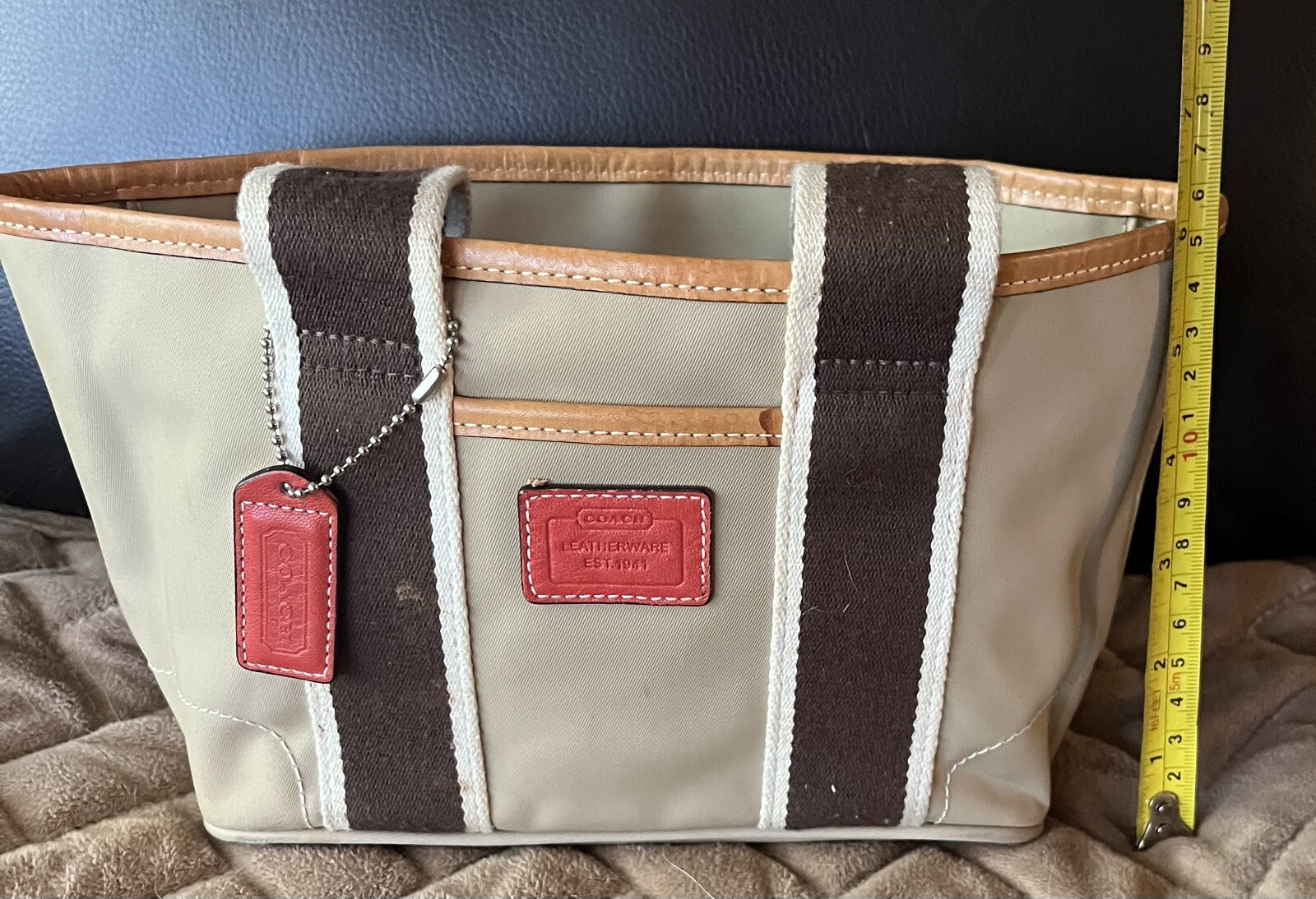 Coach Mini Hampton Tote Purse Blue/Green No. B04K-6260 Hanging Tag | eBay