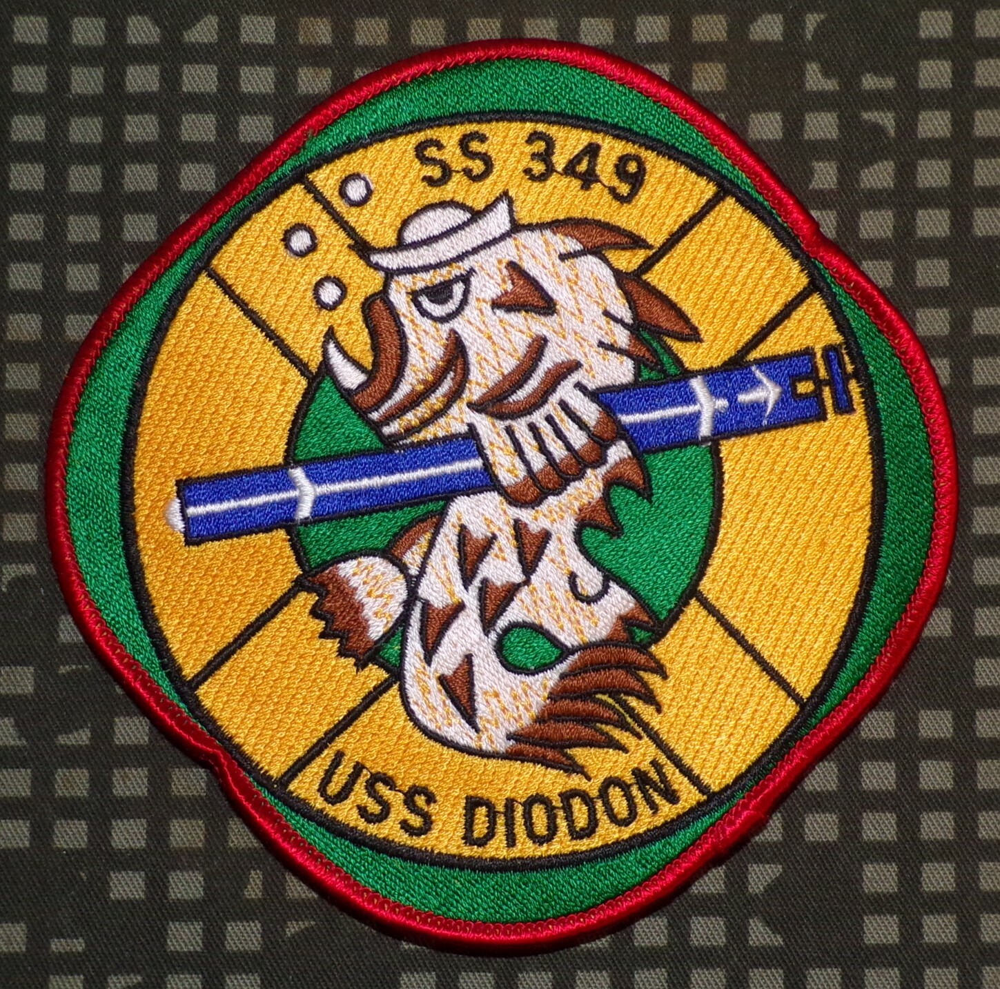 US Navy USS Diodon SS 349 Submarine Embroidered Full Color Patch | eBay