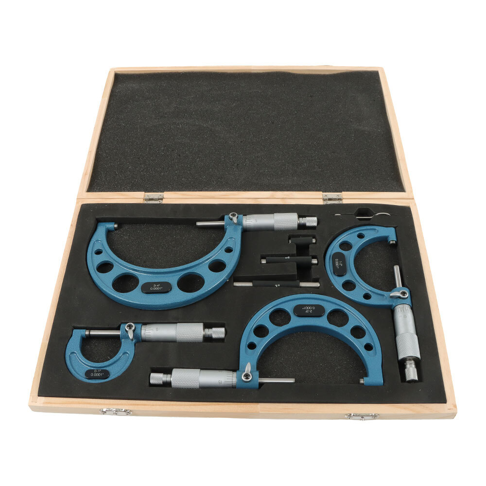 4 Pcs 0-4 Inch Premium Outside Micrometer Set Precision Carbide Tip 0. ...
