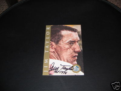 JIM TAYLOR PACKERS HOF SIG.SERIES JSA/COA SIGNED CARD | eBay