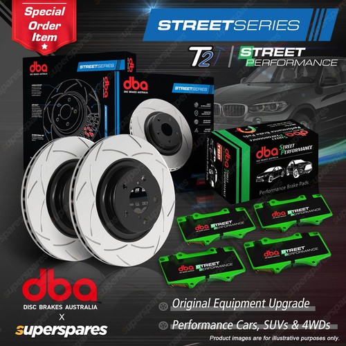 DBA Slotted Front Disc Brake Rotors Pads for Nissan Patrol ST-L Ti L ...