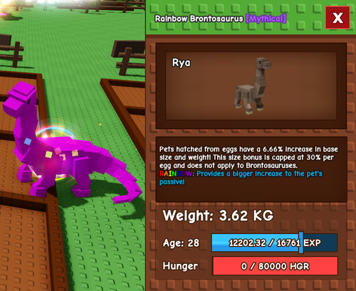 Rainbow Brontosaurus! - Grow A Garden -Roblox -Fast & Easy! | eBay