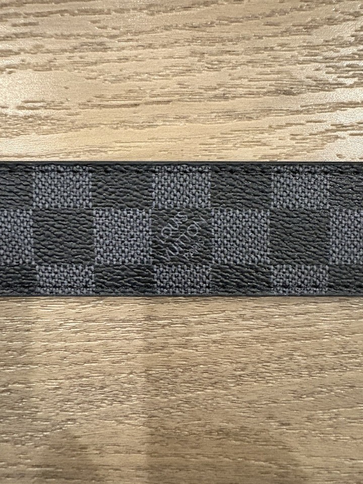 Black Louis Vuitton Belt Checkered Pattern Size 30-32 - Worn Once | eBay