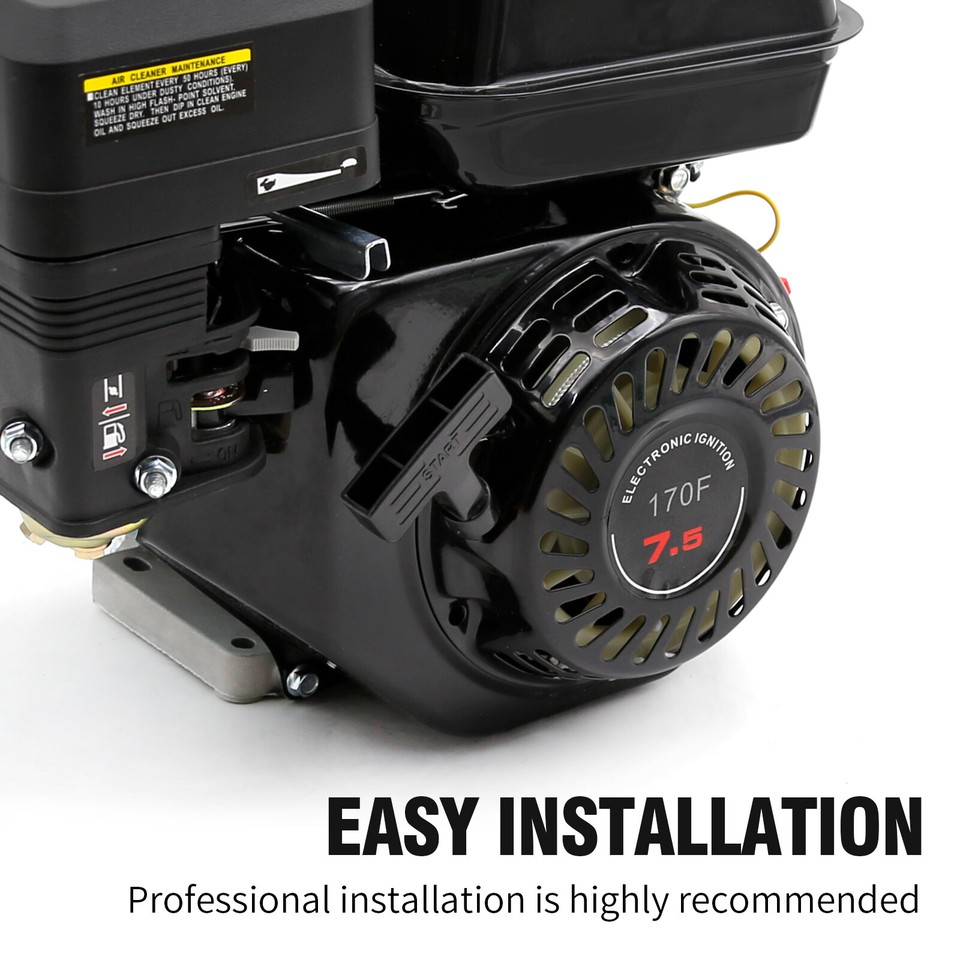 Gasoline Engine 4 Stroke 210CC 7.5HP OHV Industrial Grade Pull Start ...