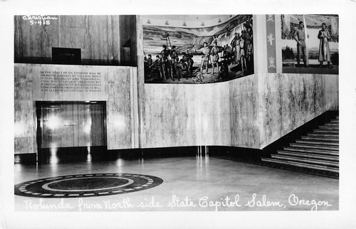 Oregon State Capitol House Rotunda Art Mural Salem,OR Vtg 1959 RPPC ...