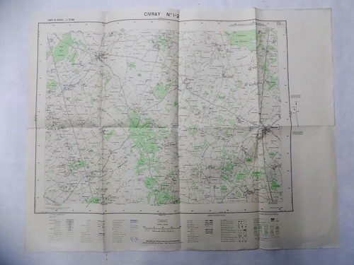 CIVRAY (Vienne) Carte de France 1: 25 000 e N° 1-2 | eBay