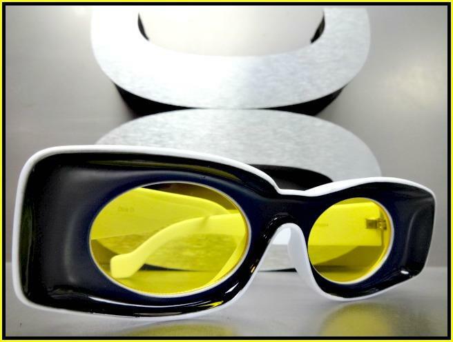 OVERSIZED EXAGGERATED Funky Retro SUNGLASSES Thick White Black Frame ...