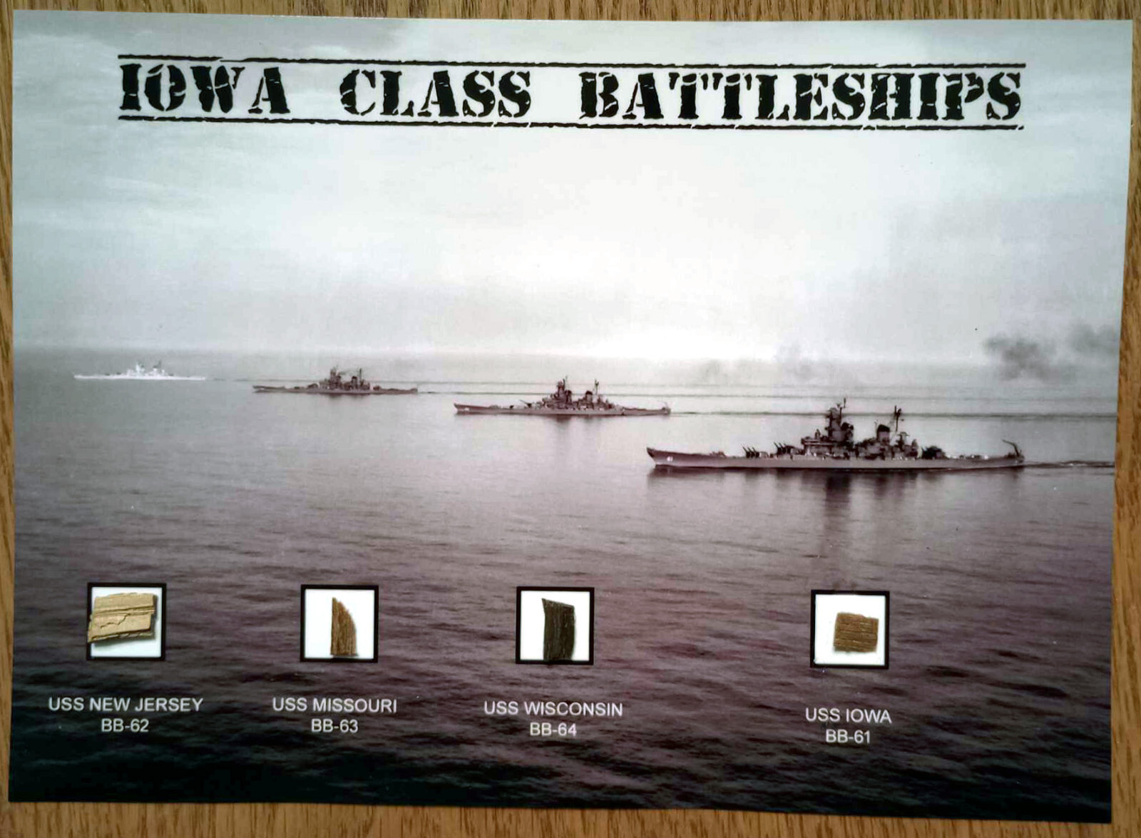 Wood From All Four Iowa Class Battleships, Iowa, New Jersey, Missouri ...