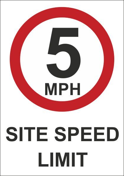 5 MPH Site Speed Limit Signs Stickers Road Safety Caution Warning ...