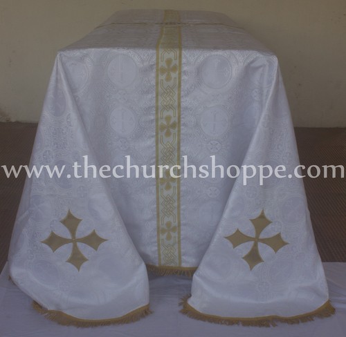 White Funeral Pall Size - 8'x12' Lined Catholic Requiem mass ,Funeral ...