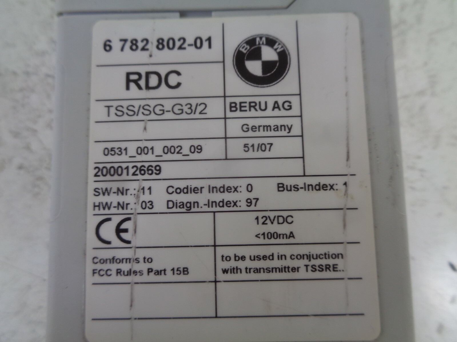 BMW RDC Steuergerät 6782802 online kaufen | eBay