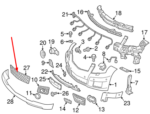 Mercedes-Benz Glk-class X204 Front Bumper Lower Grille A2048851723 ...