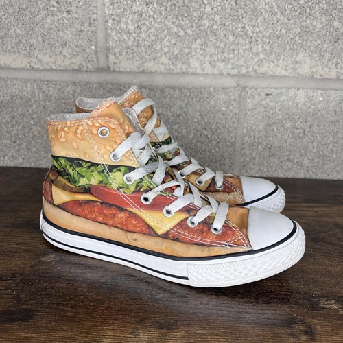 Converse All Star Shoes Cheeseburger High Tops Sz 3 Youth Sneakers ...