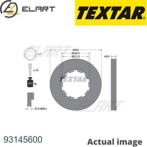 BRAKE DISC FOR DAF LF/55 XF/95/105 CF/65/75/85 CE136C/162C/184C 5.9L ...