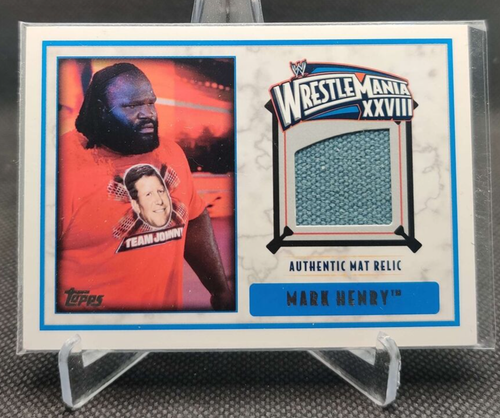 2012 Topps WWE WrestleMania XXVIII Ring Mat Relic Mark Henry wrestling ...
