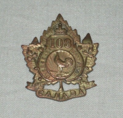 108th Overseas Battalion - Canada - Badge - Gold Gilt - WW1 - CEF ...