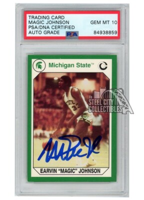Magic Johnson 1990 Collegiate Collection Autograph Card #194 PSA/DNA 10 ...