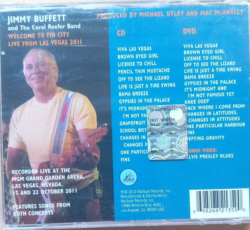 CD+DVJimmy Buffett Live From Las Vegas 2011 Mailboat Reords 2012 Nuovo ...