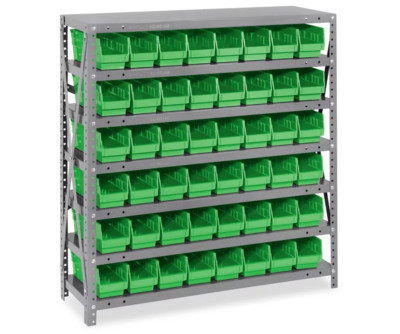 48 Bin Storage Box Rack 6 Shelf Shelving Commercial Storing Shelves ...