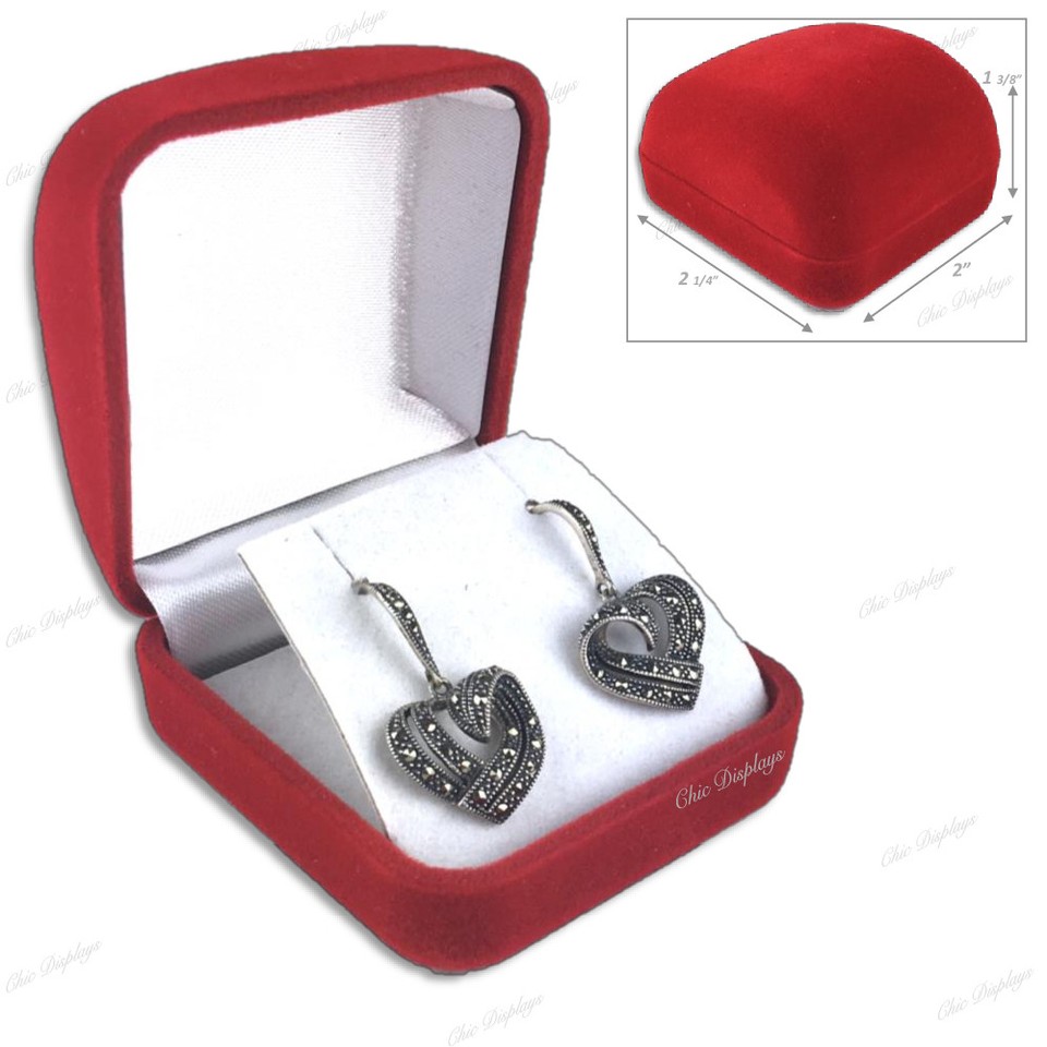 12pc Red Earring Gift Boxes for Earring Velvet Jewelry Gift Box for ...