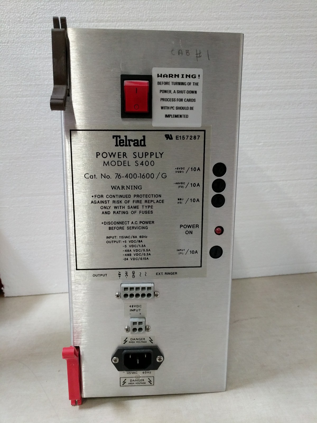 TELRAD DIGITAL S400 TELEPHONE PHONE SYSTEM POWER SUPPLY MODULE 76-400 ...