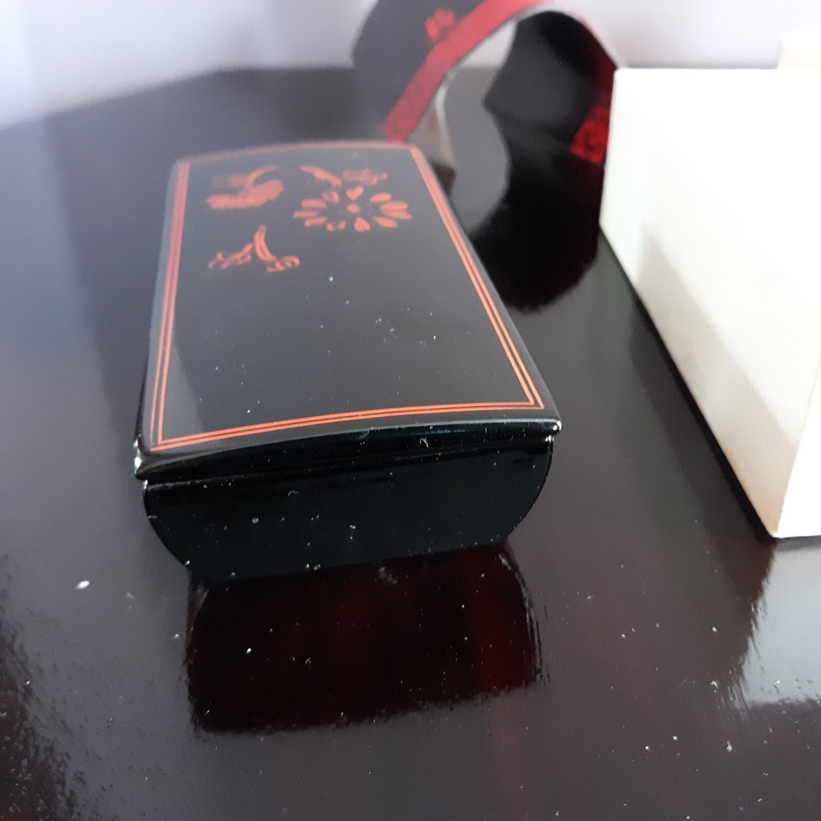 Black Lacquered Takamatsu Kakei Covered Trinket Box in Original Box | eBay