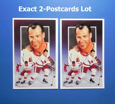 Gordie Howe 2-Postcard Lot 1991 Legends Artwork #4 First Series ...