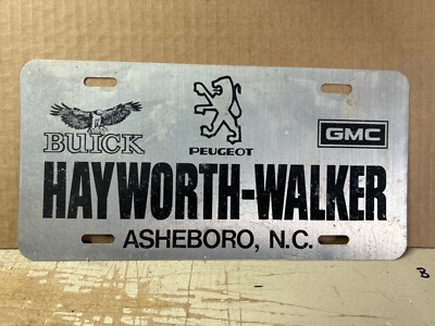 Vintage Hayworth Walker Booster License Plate North Carolina | eBay