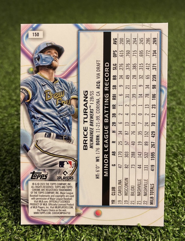 2023 Topps Chrome Cosmic #150 Brice Turang RC - FREE SHIPPING | eBay