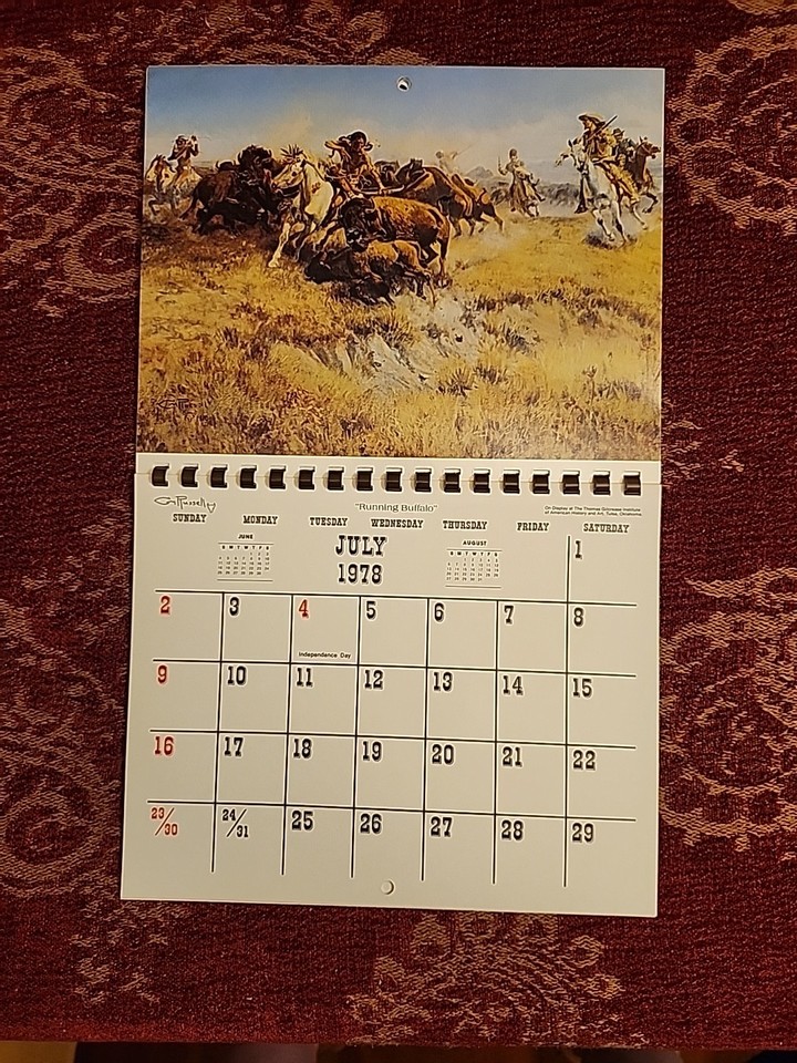 CM Russell Western Calendar 1979 Spiral Bound DEADSTOCK Cowboy ...
