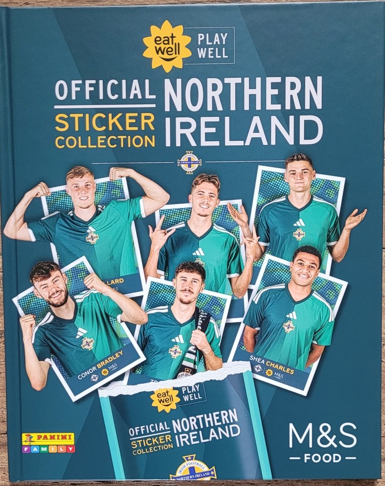 PANINI 2026 M&S NORTHERN IRELAND FOOTBALL HB STICKER ALBUM+ 1 PACK (4 ...