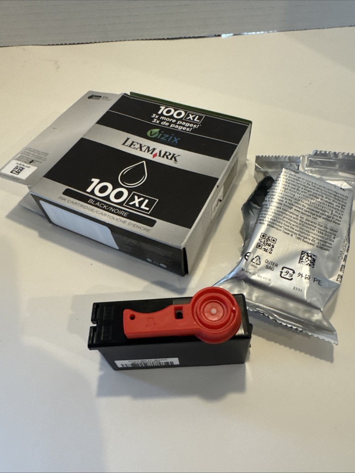 NEW SEALED Genuine Lexmark 100XL 100 XL Black Ink Cartridge Vizix S815 ...