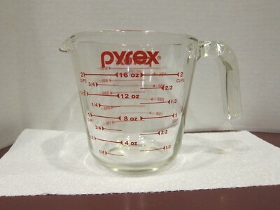 VINTAGE 2 CUP PYREX MEASURING PITCHER 6 1/2" W INC. HANDLE AND SPOUT X ...
