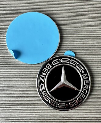 57mm Mercedes Benz Black Bonnet Badge Hood Emblem Sticker For Most GL C ...