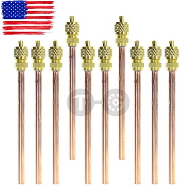 10PCS Service Valve Stem Core AC Refrigeration Kit 1/4" SAE *1/4" OD *4 ...