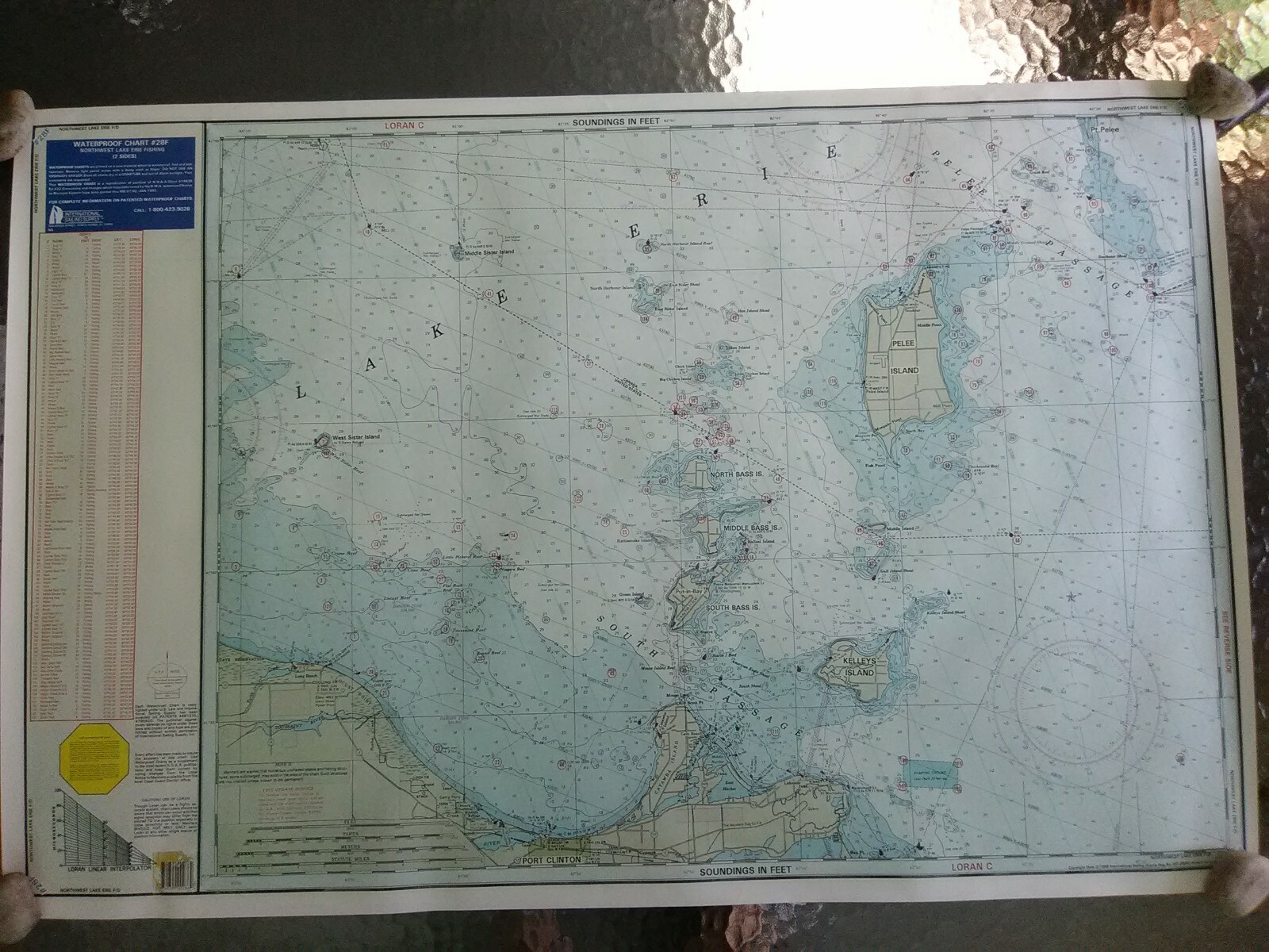 Waterproof Nautical Chart #28F - 2 Sides - NW Lake Erie - 38x25 - 1992 ...