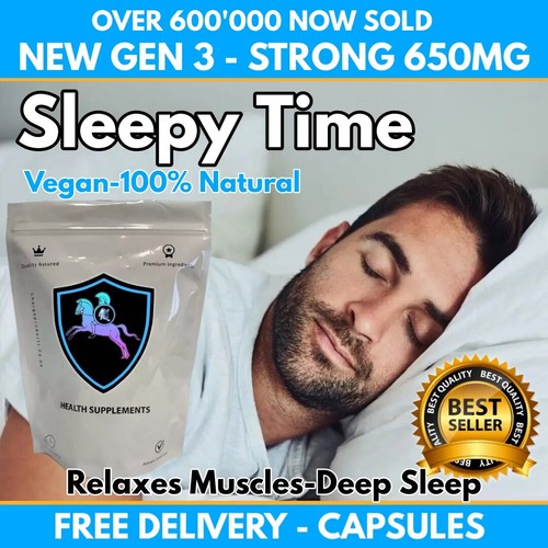 Sleeping Pills Strong 650mg Aids Best Sleep Sleepy Time Capsules Tablets | eBay