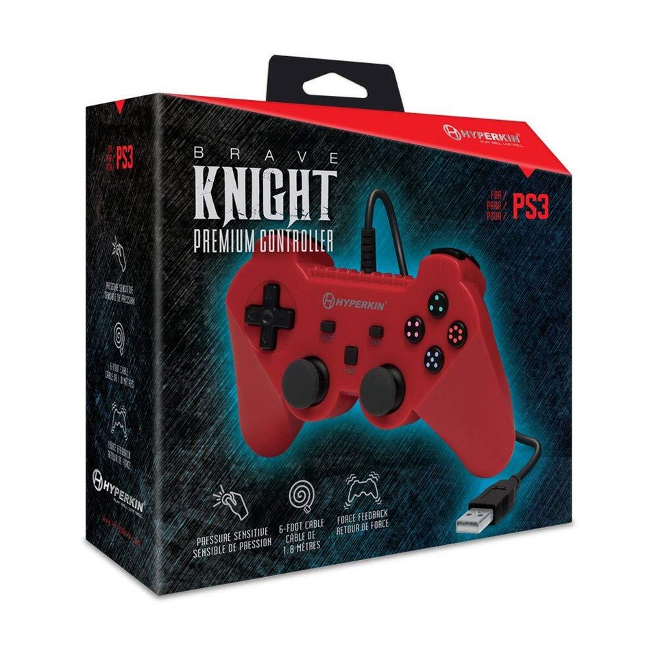 Hyperkin "Brave Knight" Wired Premium Controller for PS3/ PC/ Mac - Red ...