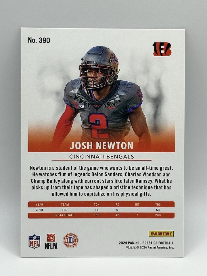 2024 Panini Prestige Josh Newton Xtra Points Dots Parallel Rookie #390 ...