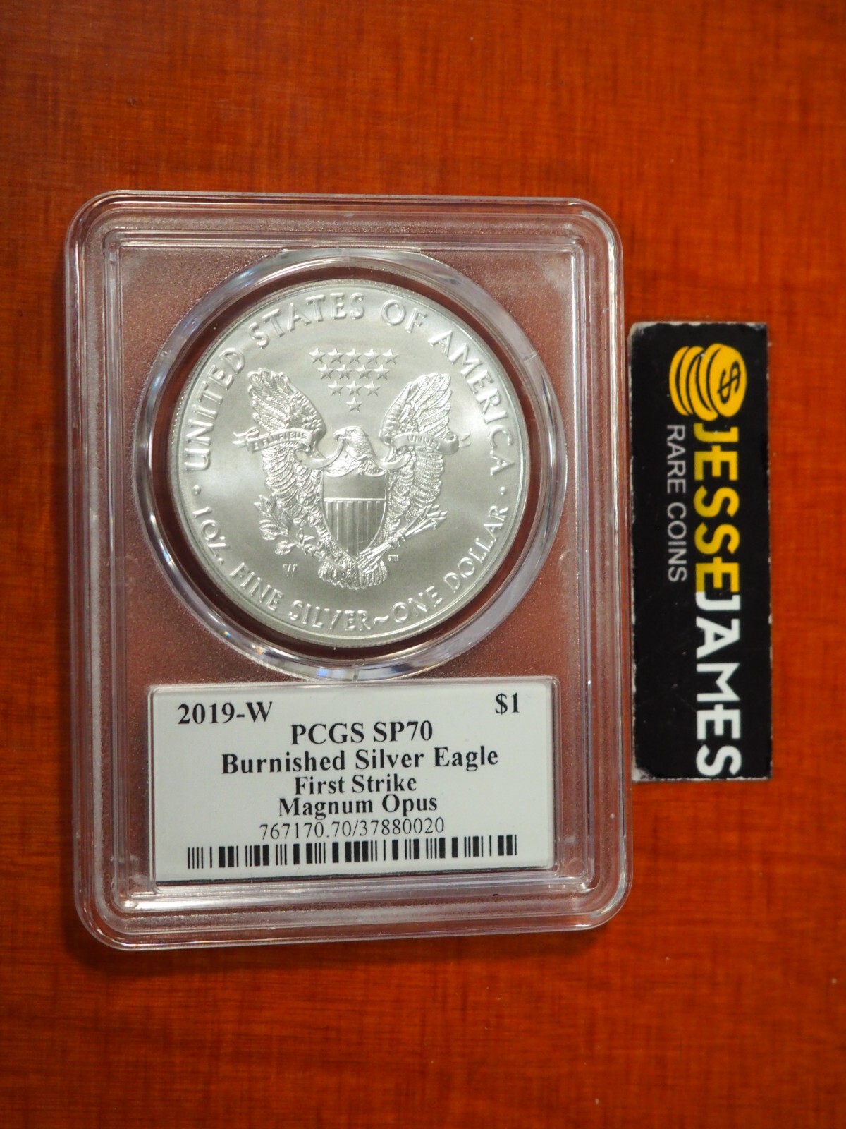 2019 W BURNISHED SILVER EAGLE PCGS SP70 MAGNUM OPUS LEGACY COLLECTION ...