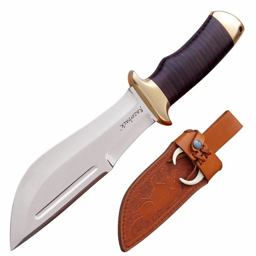 Down Under Razorback Fixed Knife 7" 440C Steel Full Tang Blade Leather ...