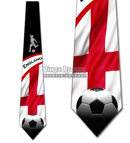 England Soccer Tie Men's Sport Neck Ties UK Football Necktie Brand New ...