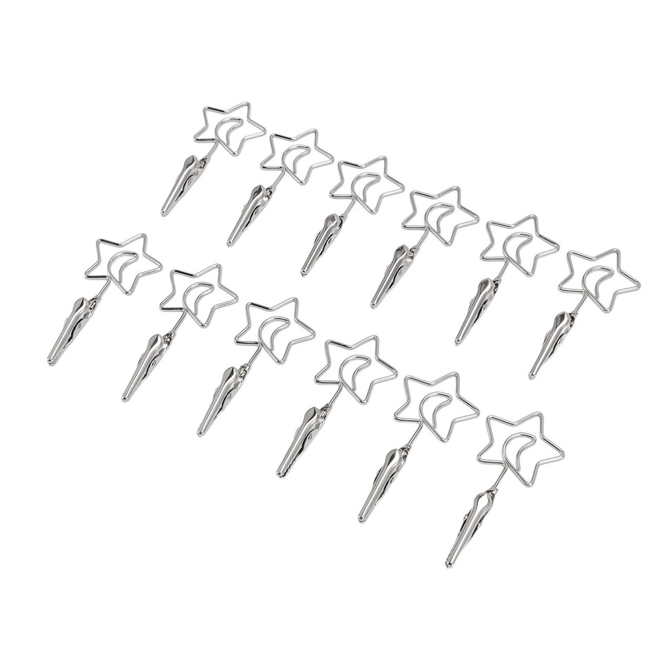 12pcs 2.8in Double Headed Memo Clip Metal Card Holder Wire Photo Clamp ...