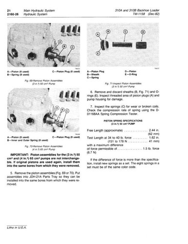 John Deere 310A, 310B Backhoe Loader Service Manual Repair Shop ...