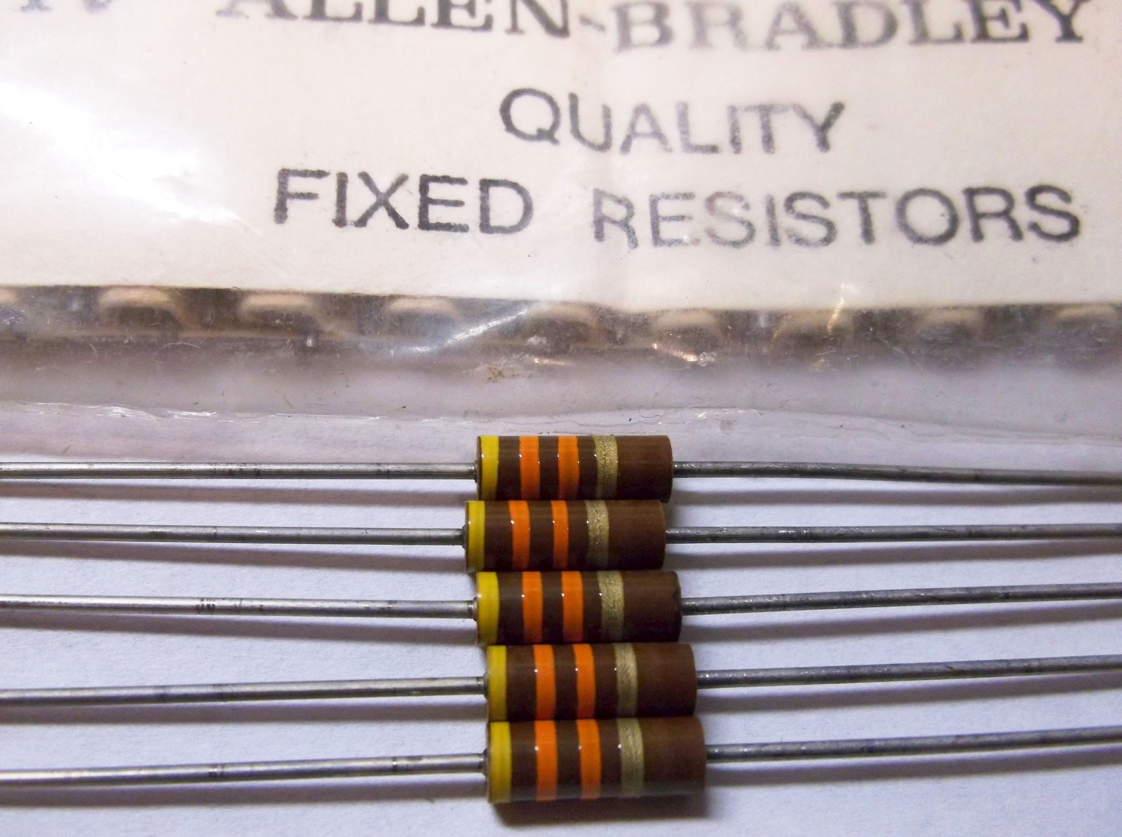 5 Allen Bradley Carbon Comp Resistors 43k 1/2W 5% | eBay