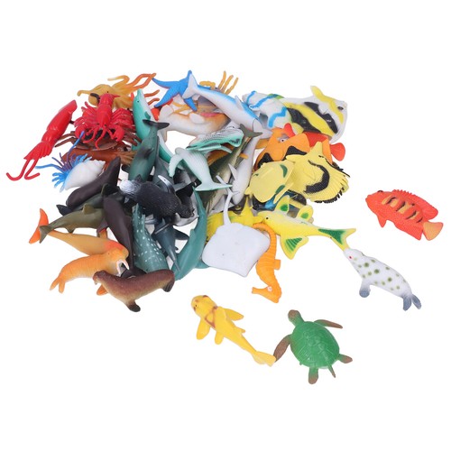01)48pcs Sea Animals Toys Eco Friendly Material Vivid Shape Mini ...