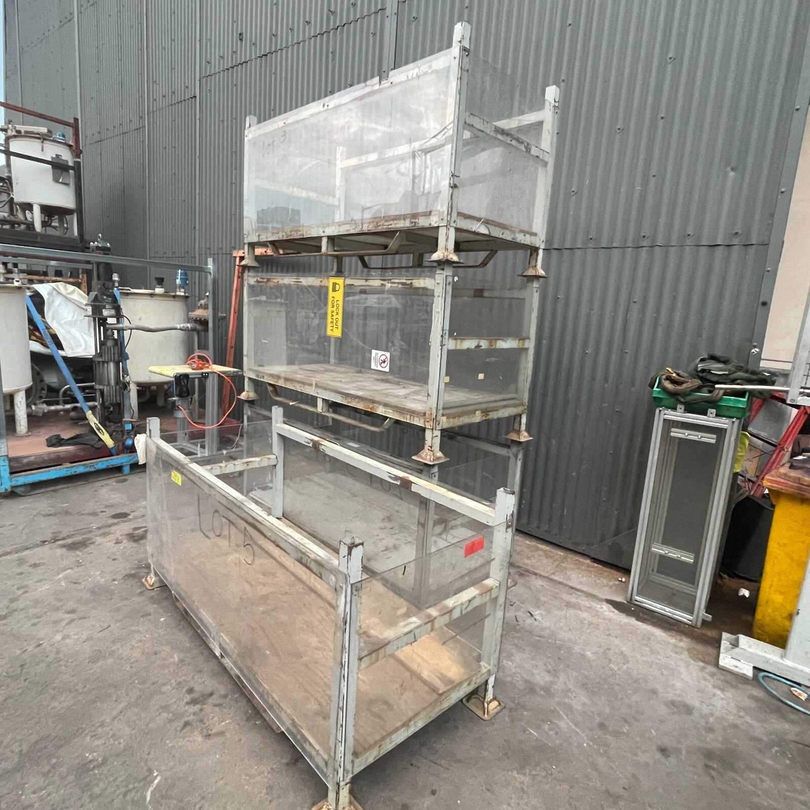 Stackable steel perspex sided fork liftable stillage 1700x740x890mm ...