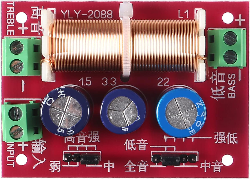 2Pcs 400W Adjustable 2 Way Speaker Crossover Audio Frequency Divider ...